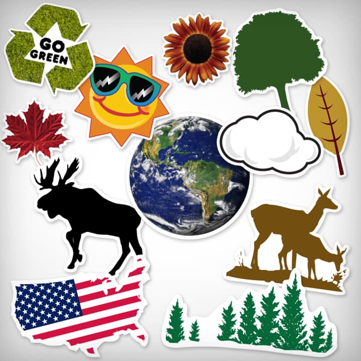 Custom Earth & Land Stickers | The Best Quality